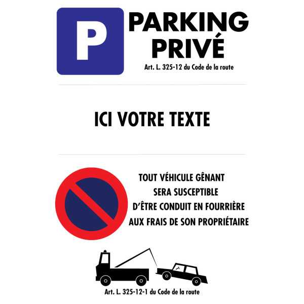 Panneau Parking Privé Personnalisé – Panneau parking